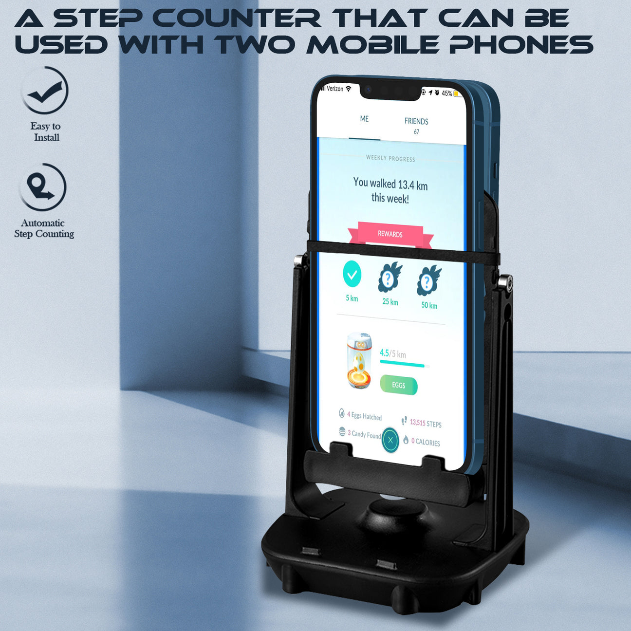 NEWZEROL Steps Counter Accessories Compatible for Pokemon Go Cellphone ...